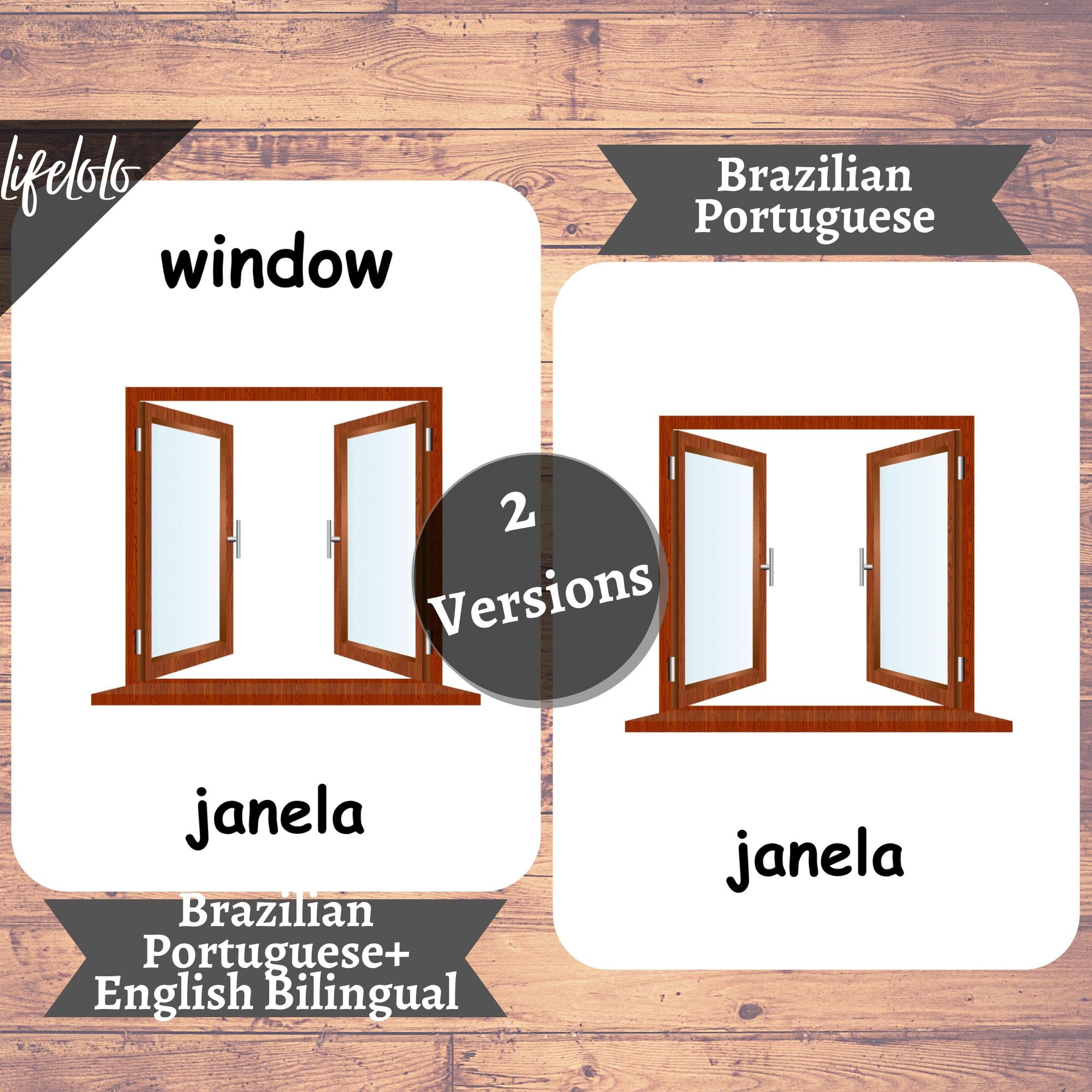 Household Items BRAZILIAN PORTUGUESE Flash Cards Bilingual - Etsy UK