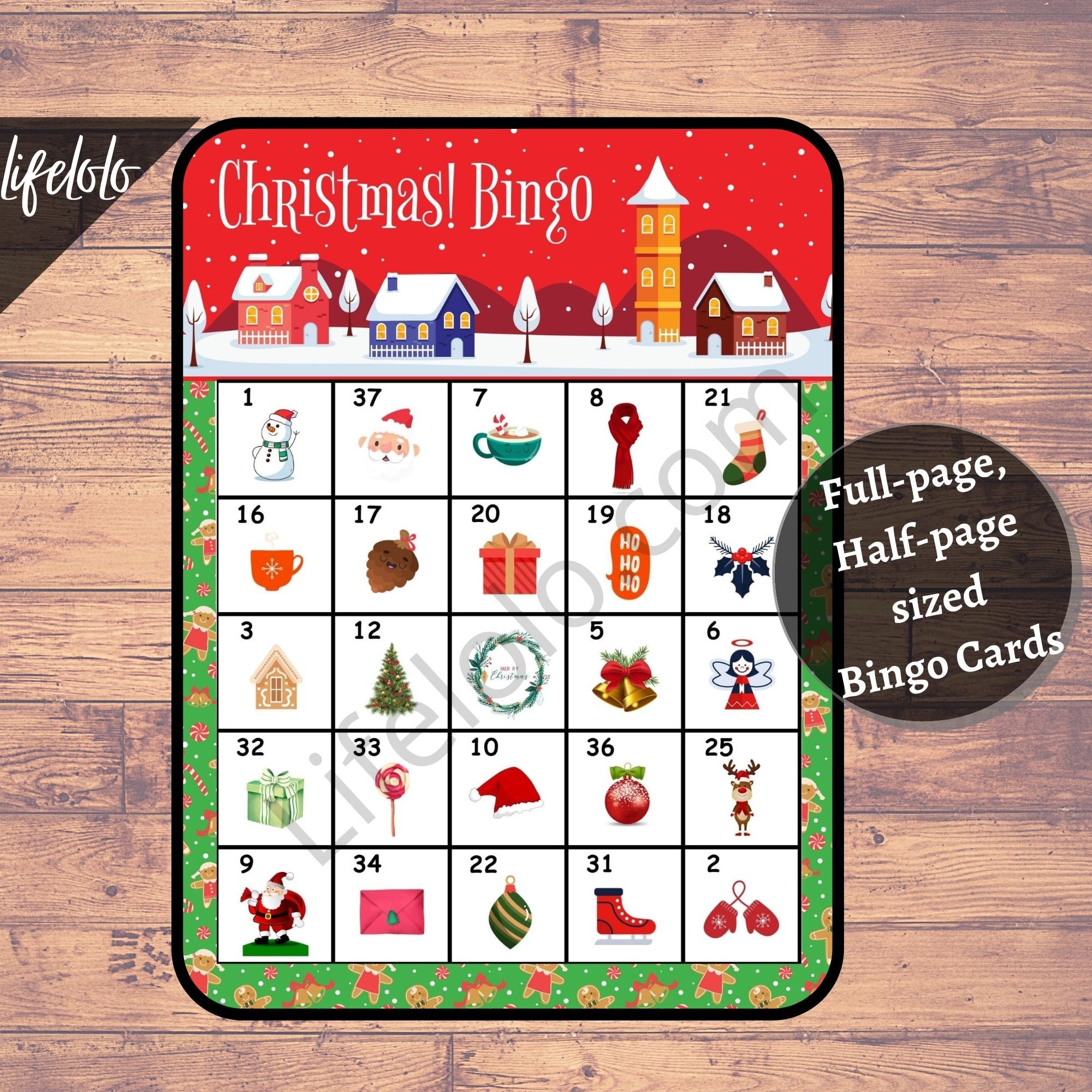 Christmas BINGO Holiday Bingo cards for kids Christmas | Etsy