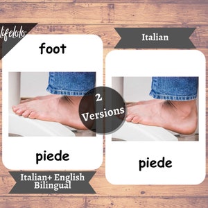 Body Parts (real) | ITALIAN | English Bilingual Cards | 24 Italian ...