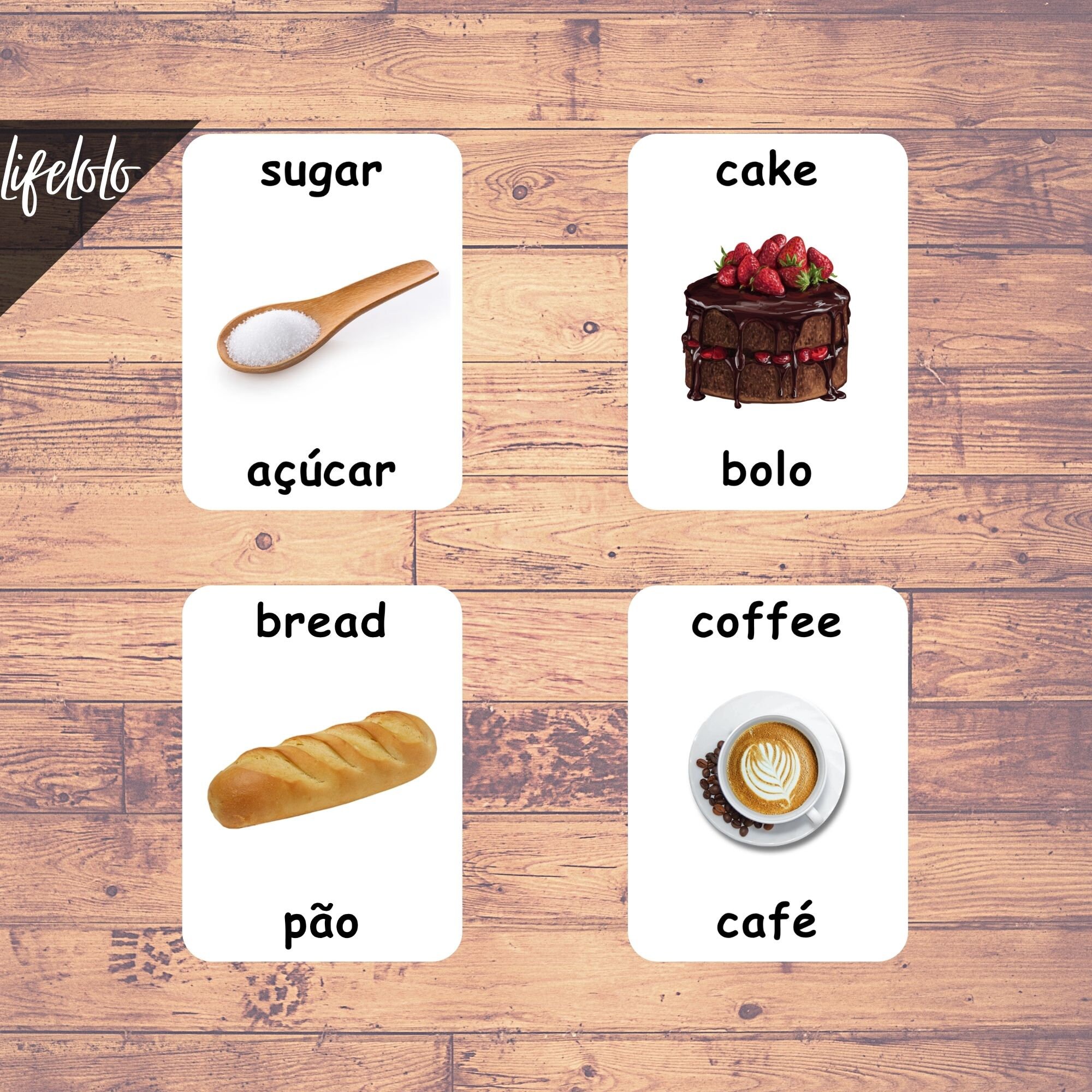 First Foods 48 Portuguese Flash Cards English Bilingual | Etsy