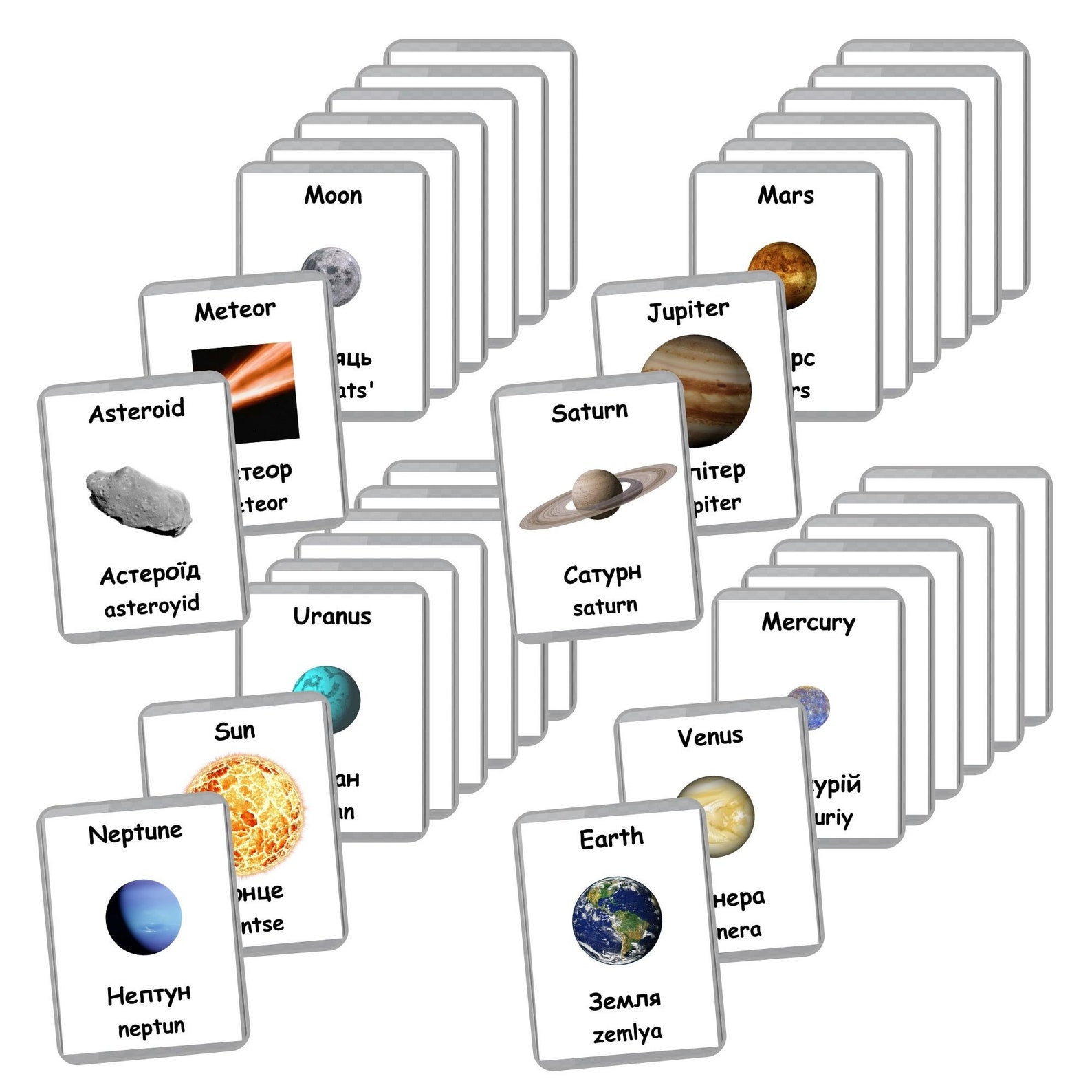 Ukrainian Flash Cards, Printed Laminated Flashcards in Ukrainian and ...