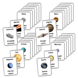 Ukrainian Flash Cards, Printed Laminated Flashcards in Ukrainian and ...