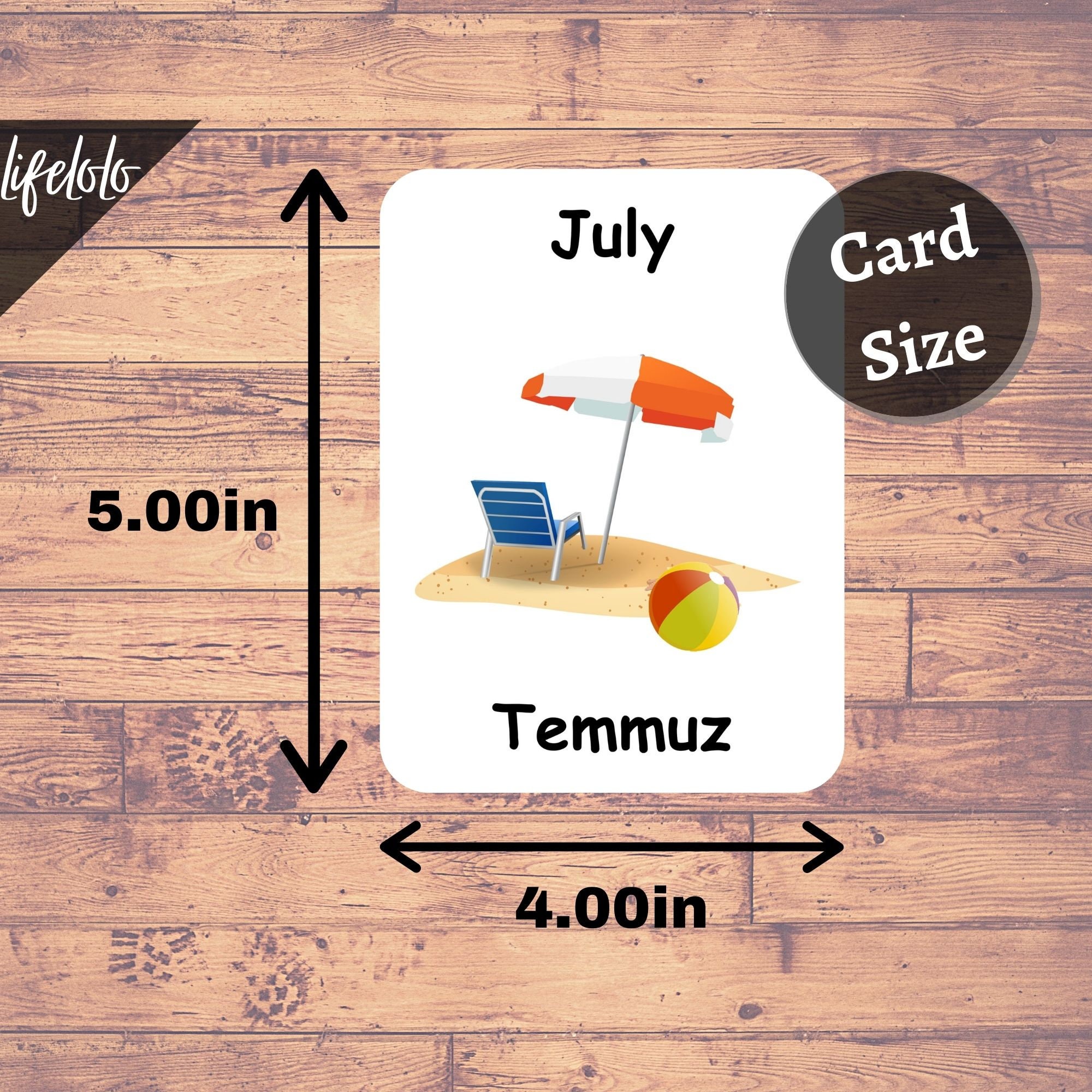 Months of the Year TURKISH Flash Cards 12 Bilingual Cards - Etsy