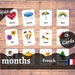 Months of the Year FRENCH Flash Cards 12 Bilingual Cards - Etsy