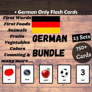 GERMAN Flash Cards BUNDLE - German English Bilingual Cards | German ...