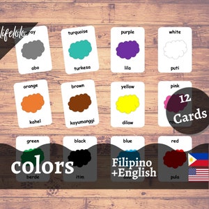 FILIPINO Flash Cards BUNDLE - Tagalog English Bilingual Cards ...