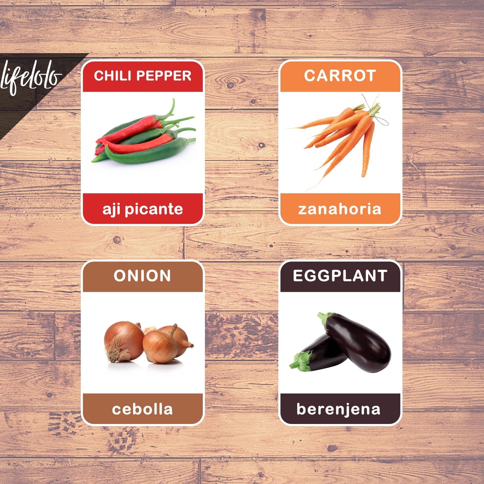 Vegetables SPANISH Printable Bilingual English Spanish Real - Etsy