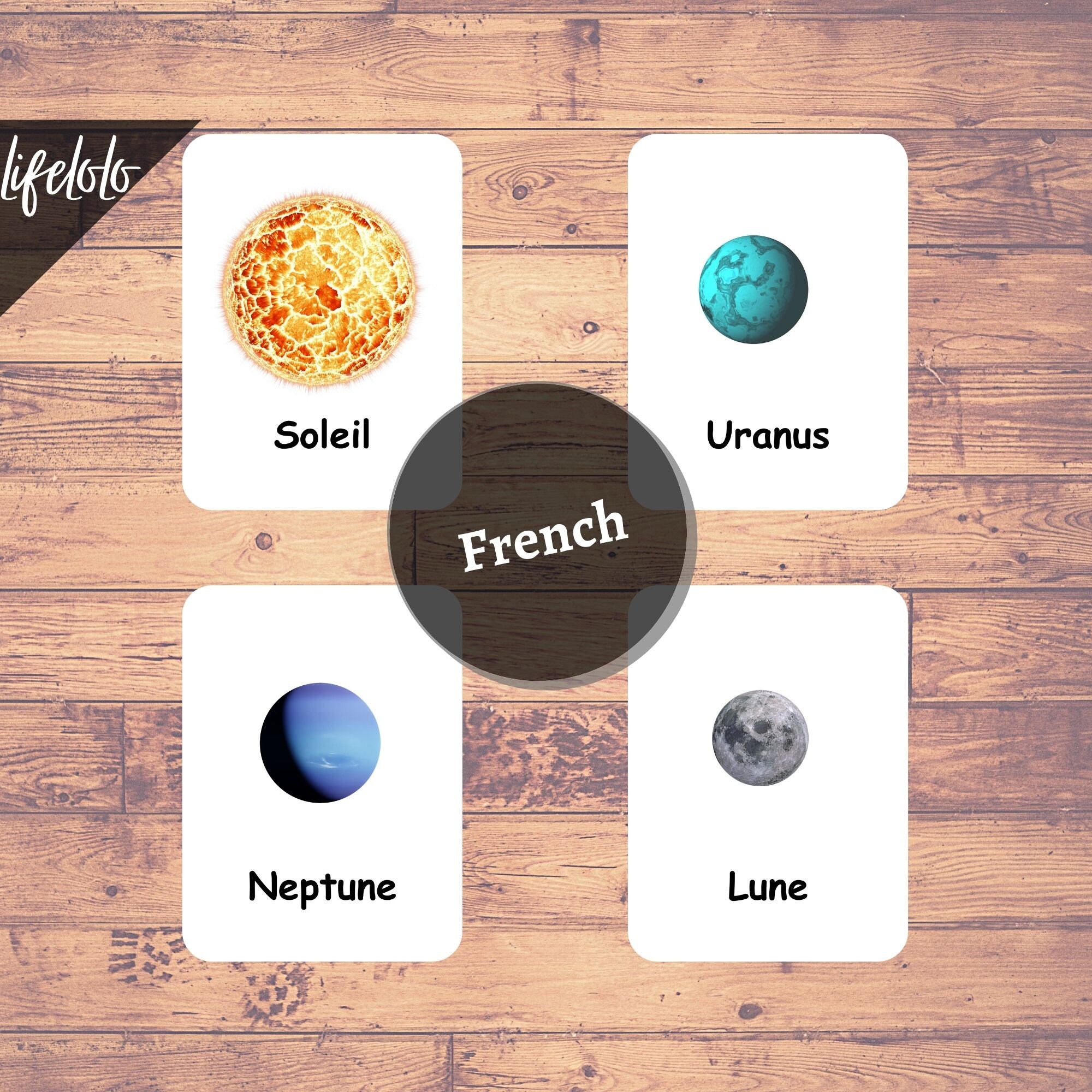 Solar System French Flash Cards Montessori Cards French - Etsy