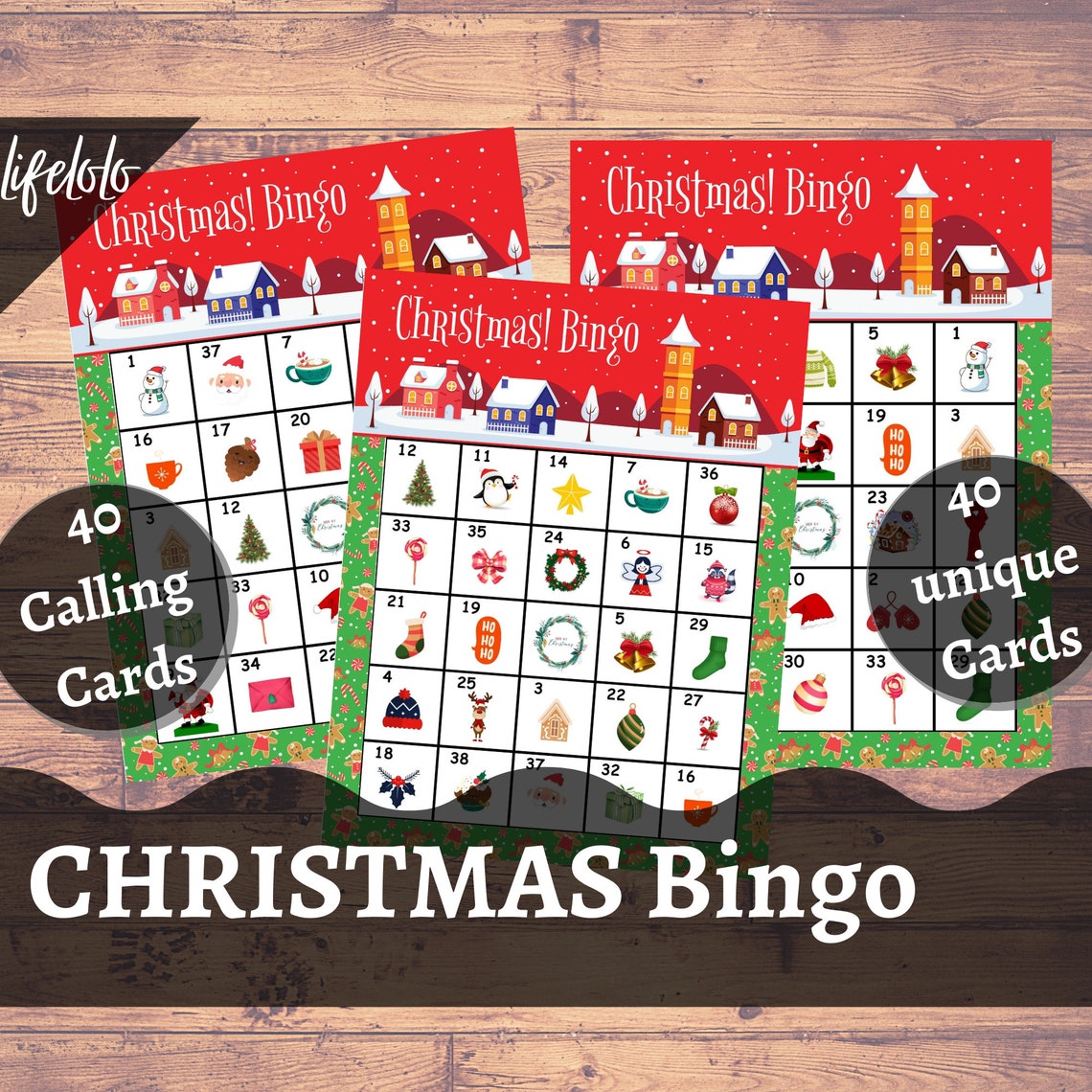 Christmas BINGO Holiday Bingo Cards for Kids Christmas - Etsy