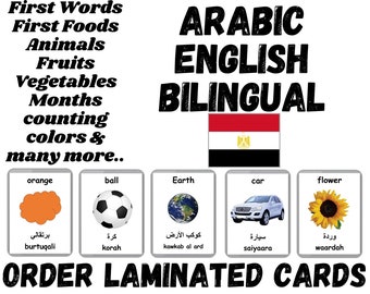 Arabic English Flash Cards - Etsy