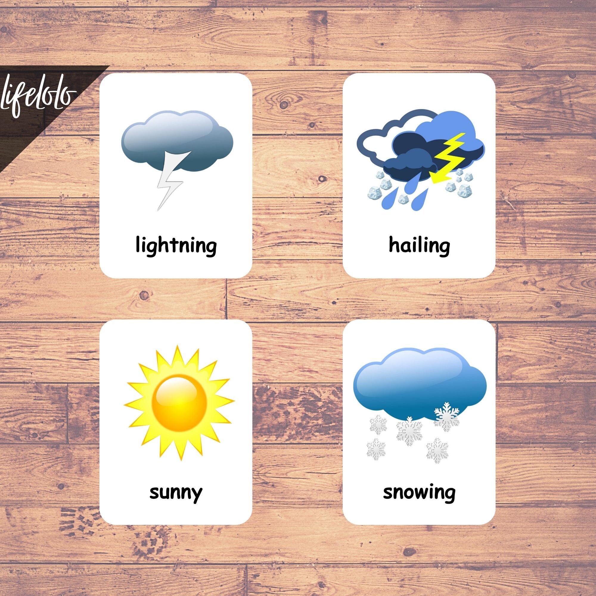 Weather (18 Cards) - Flashcards | Montessori | Homeschooling ...