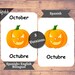 Months of the Year SPANISH Flash Cards, 12 Bilingual Cards, Montessori ...