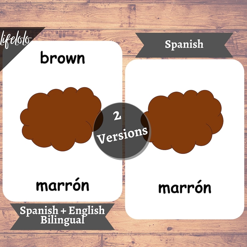Colors SPANISH Version - English Bilingual Cards | 12 Spanish Flash ...