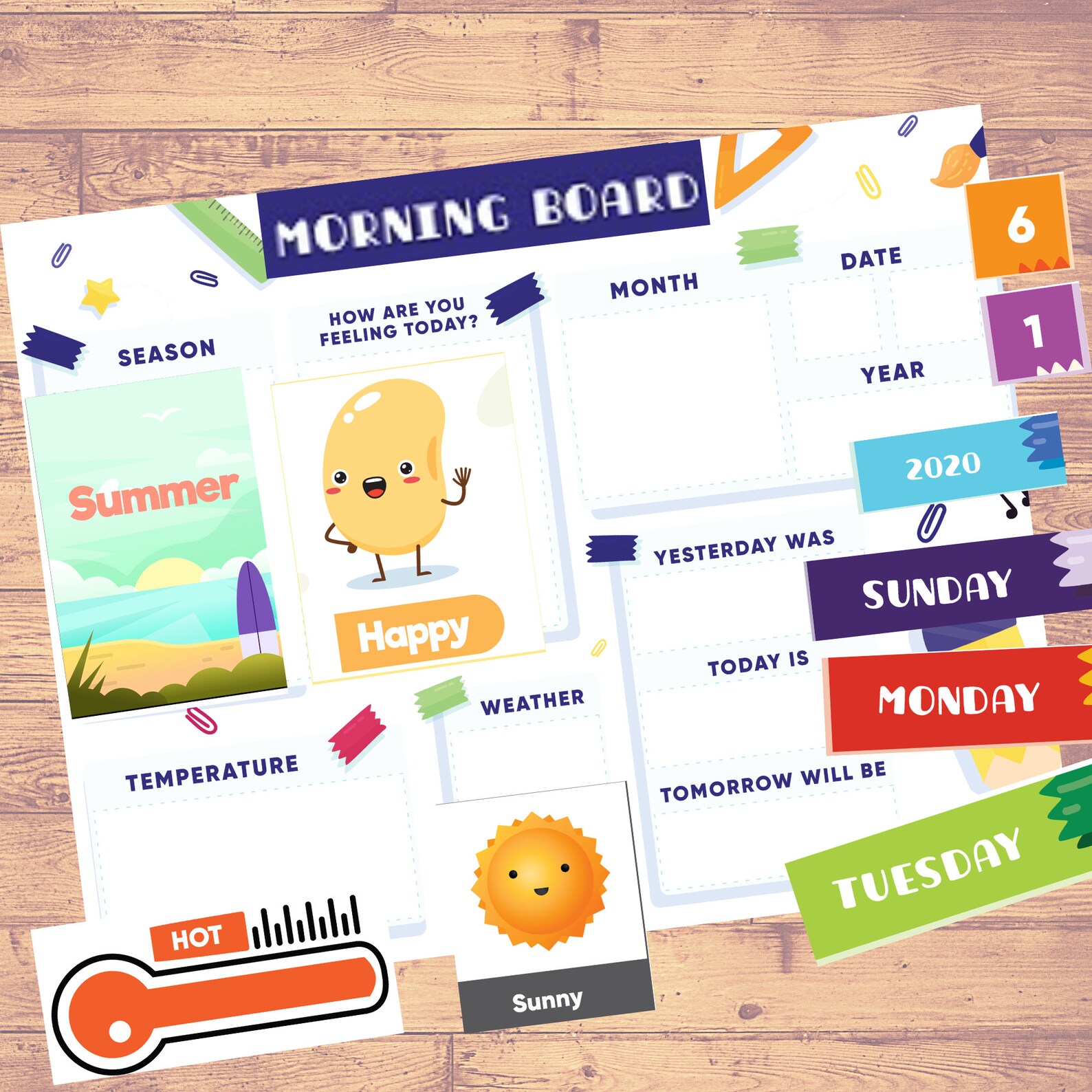 Morning Board Printable Morning Routine Chart Toddler Kids - Etsy