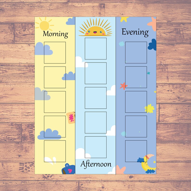 Daily Routine Charts Printable Kids Daily Task Printable - Etsy Canada