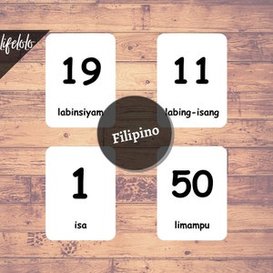 Numbers in Filipino (30 Cards) - Tagalog Flash Cards | Montessori Math ...
