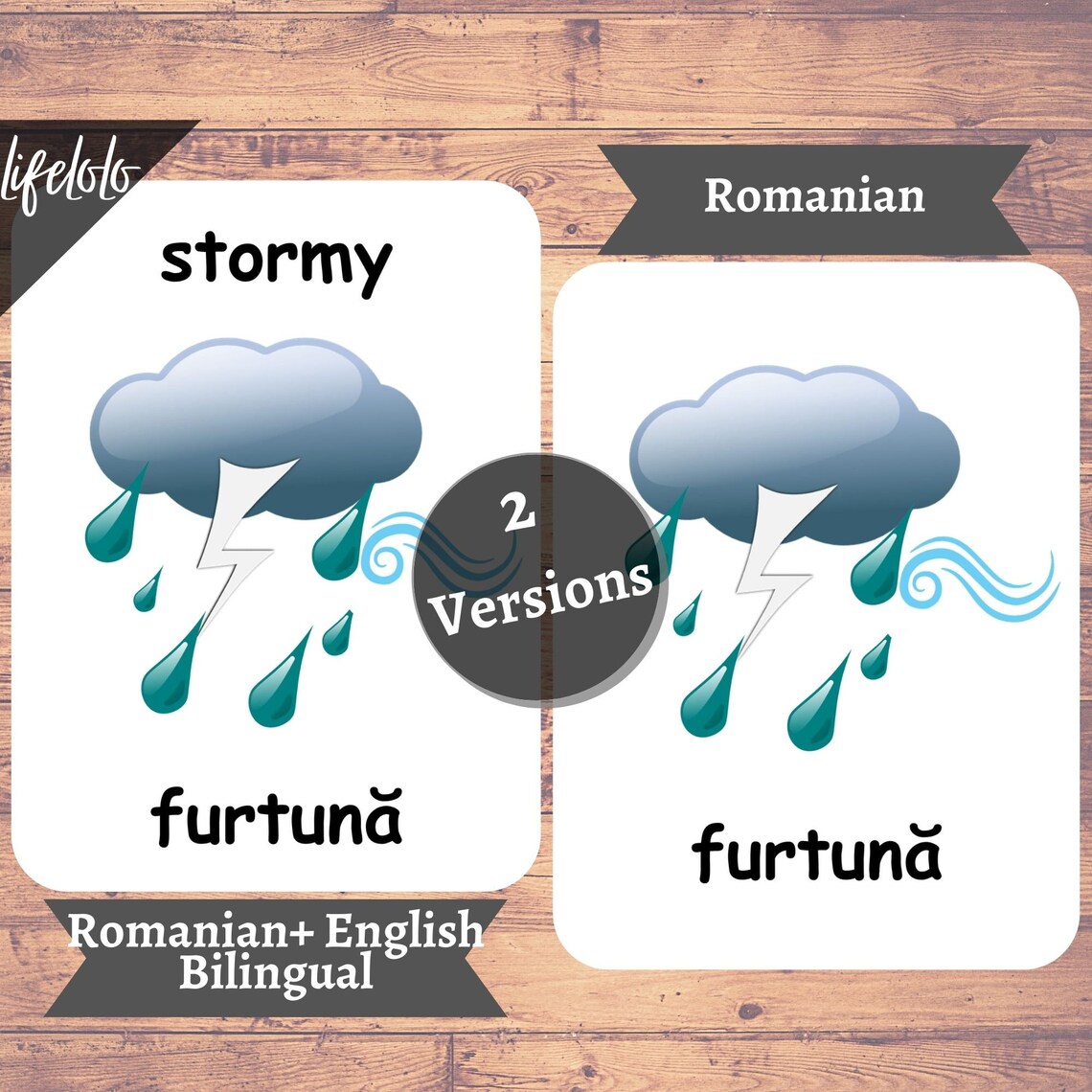 Weather Cards in ROMANIAN | Romanian Flash Cards | English Bilingual ...