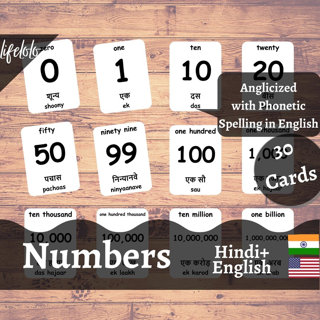 Numbers in Hindi (30 Cards) - Hindi Flash Cards | Montessori Math ...