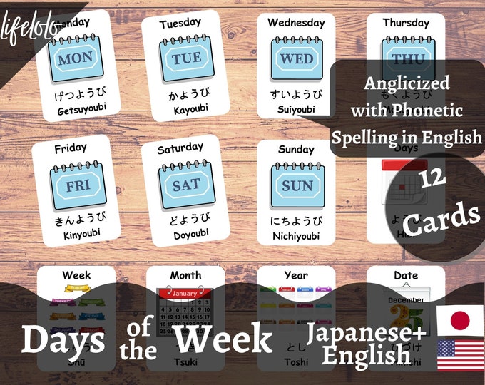 Japanese Months & Days of the Week Flashcards, Learn Japanese ...