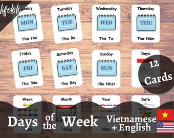 Vietnamese English Flash Cards - Etsy