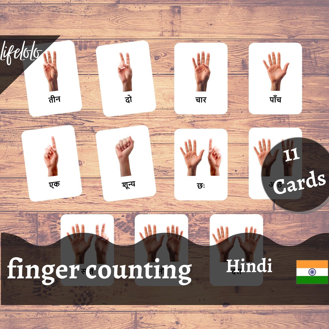 HINDI Numbers Counting Flashcards Learn Hindi Toddler | Etsy
