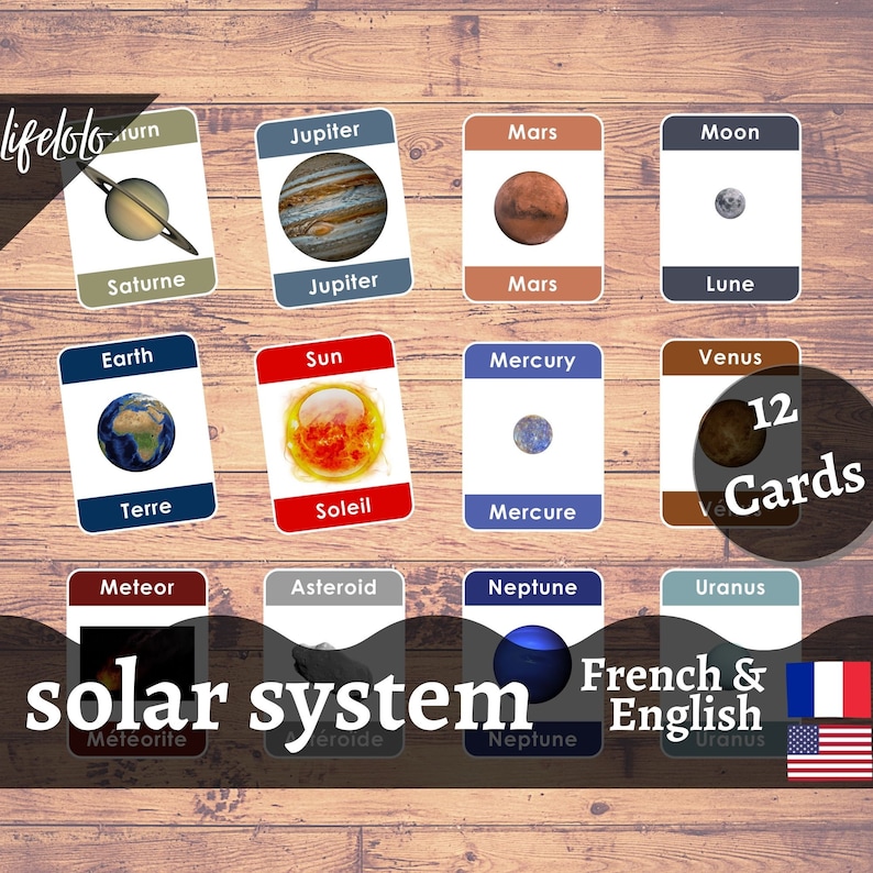 French Laminated Flash Cards | Handmade Flash Cards | Laminated Three ...