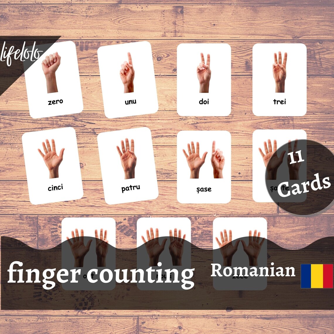 ROMANIAN Counting 11 Counting Flashcards Learn Romanian - Etsy