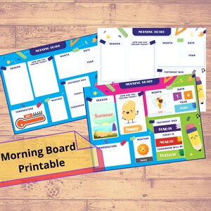Morning Board Printable | Morning Routine Chart Toddler | Kids Calendar ...