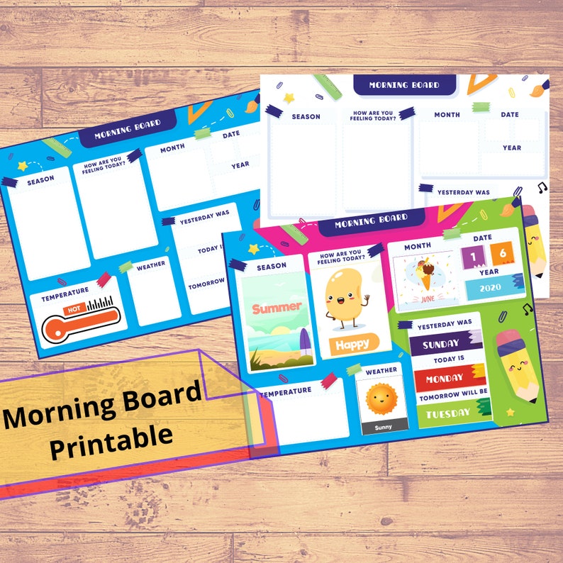 Morning Board Printable Morning Routine Chart Toddler Kids - Etsy