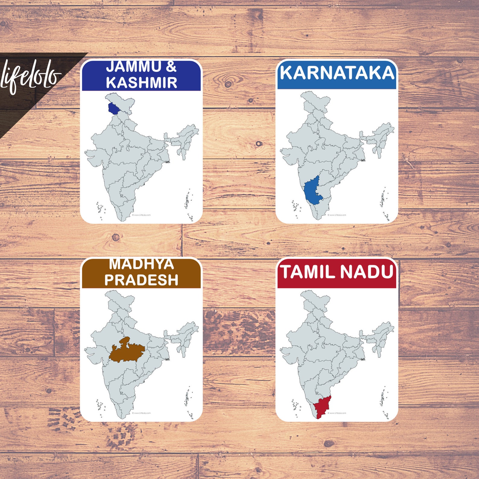 India Map 36 Flash Cards States of India Map of India With - Etsy