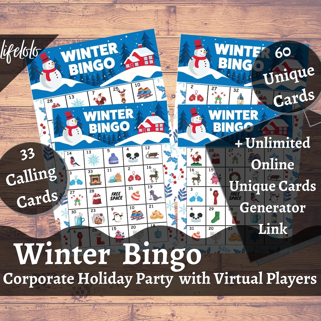 Winter BINGO With Xmas & Hanukkah (virtual + Printable Cards ...