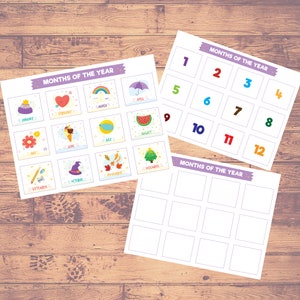 Months of the Year Printable | Homeschool Worksheets | Memory Games ...