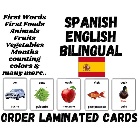 Spanish Laminated Flash Cards Handmade Flash Cards - Etsy