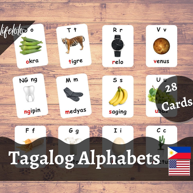 Filipino Alphabets Flash Cards Montessori Cards Three Part - Etsy