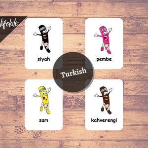 Colors TURKISH Version | English Bilingual Cards | Flash Cards ...