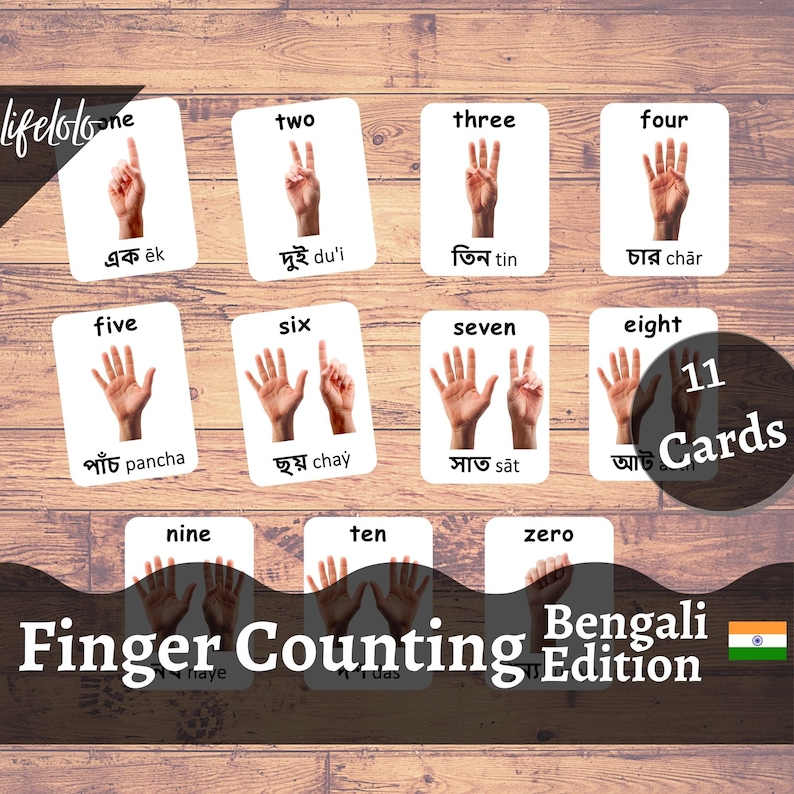 BENGALI Numbers in Words Counting Flashcards Learn Bengali | Etsy