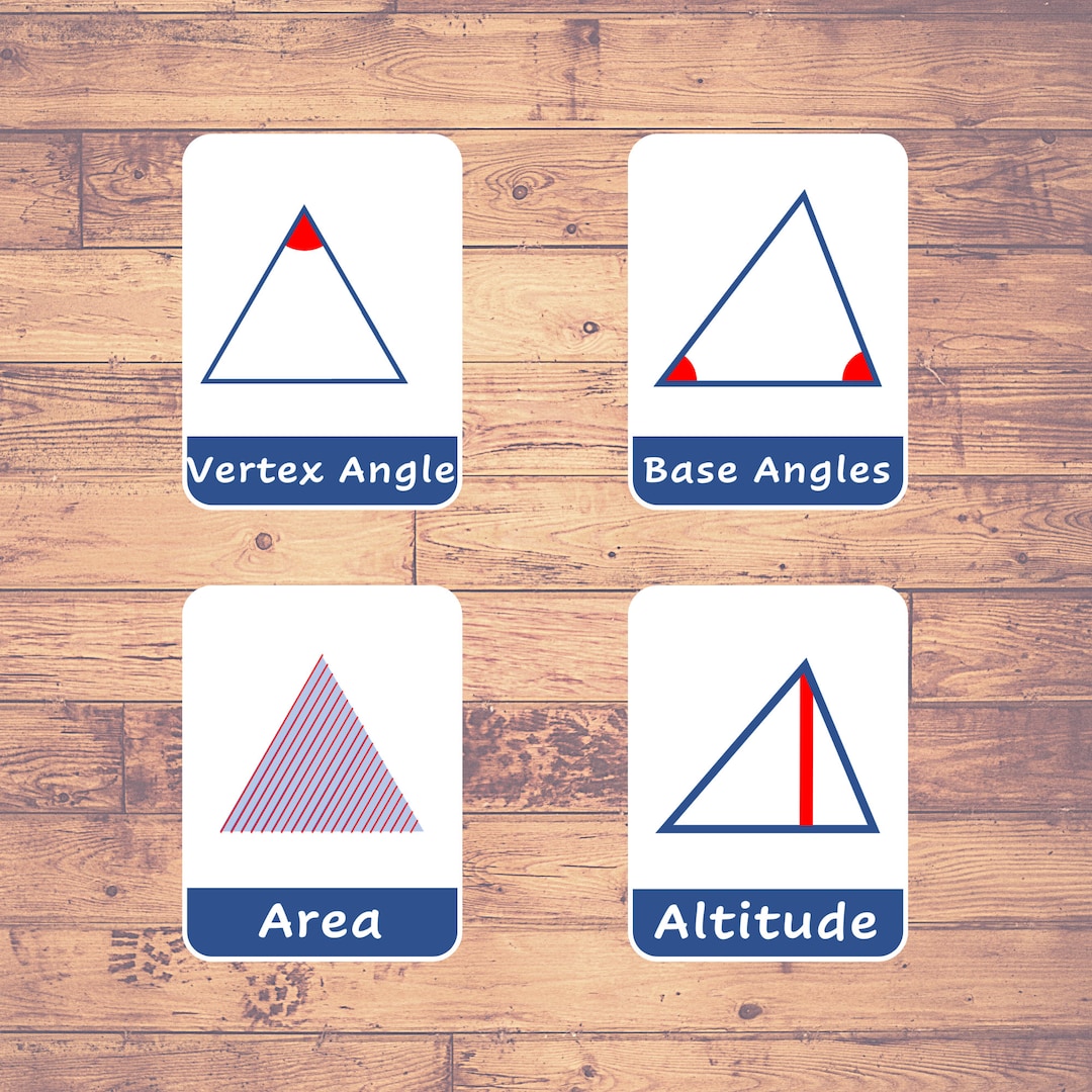 Parts of a Triangle (10 Cards) - Flash Cards | Montessori Cards ...