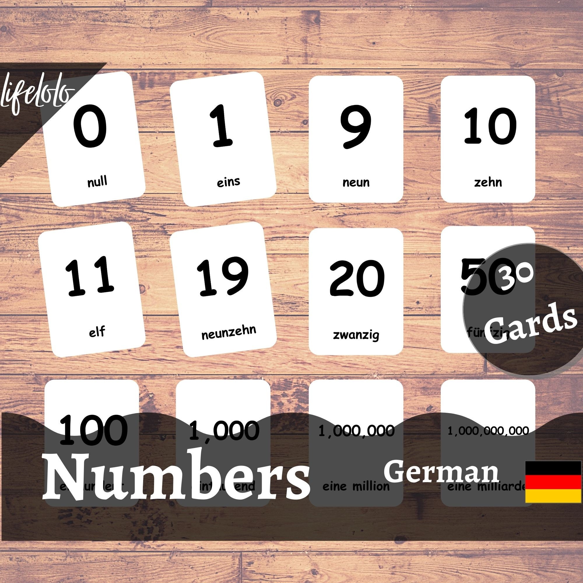German Numbers 1 30