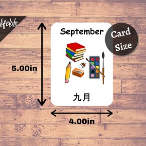Months of the Year Simplified CHINESE Flash Cards, 12 Bilingual Cards ...