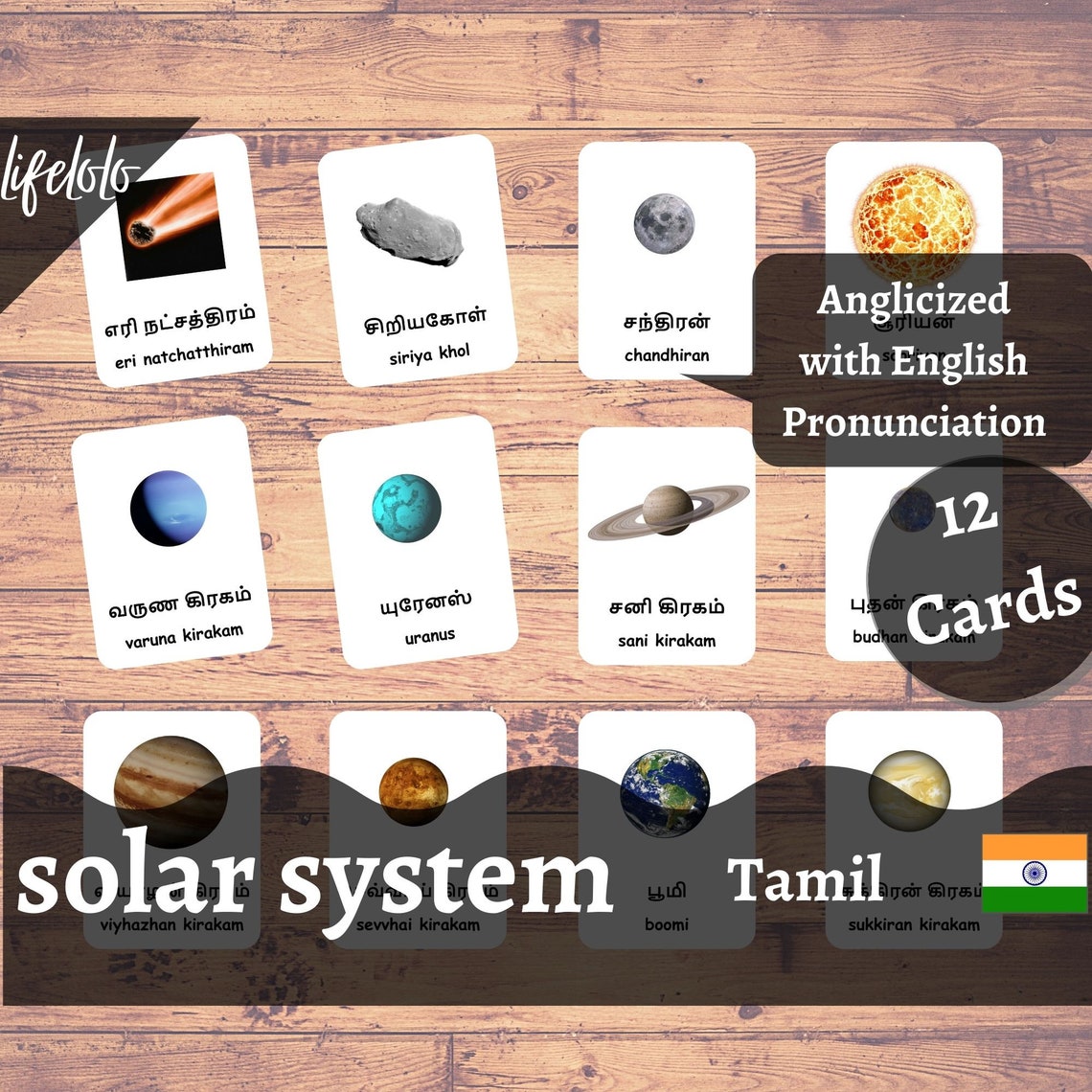 Solar System - TAMIL Flash Cards | Montessori Cards | Tamil Printable ...