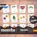 Months of the Year SPANISH Flash Cards, 12 Bilingual Cards, Montessori ...