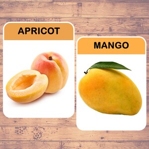 FRUITS (real Pictures) | 45 Flash Cards | Montessori Materials | Three ...