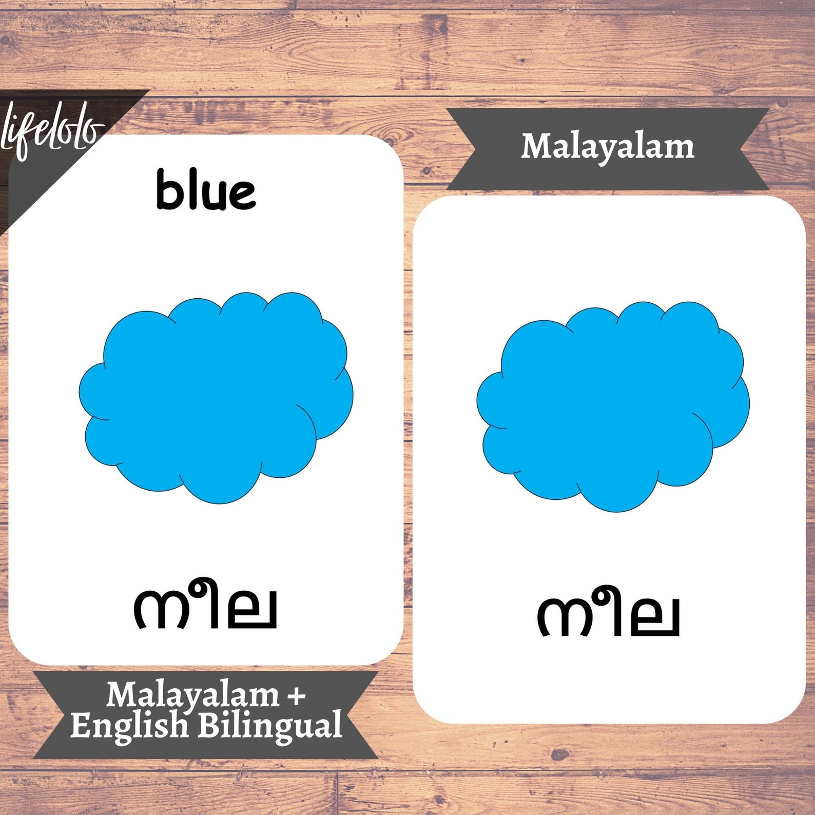 Colors MALAYALAM Version - English Bilingual Cards | 12 Malayalam Flash ...