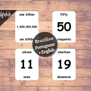 Numbers in Portuguese (30 Cards) - Portuguese Flash Cards | Montessori ...