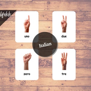 ITALIAN Numbers, Counting Flashcards, Learn Italian, Toddler Games ...