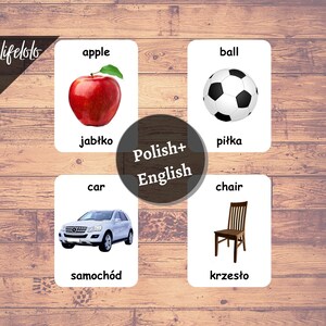 First Words POLISH Version - English Bilingual Cards | 48 Flash Cards ...
