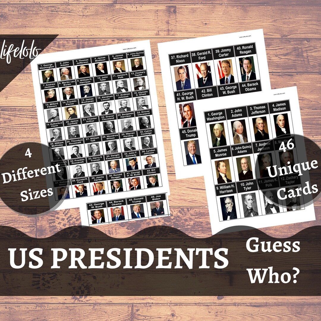 US Presidents Guess Who Printable Template | United States Presidents ...