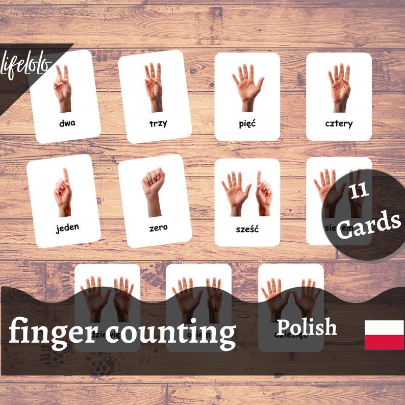 POLISH Numbers Counting Flashcards Learn Polish Toddler - Etsy
