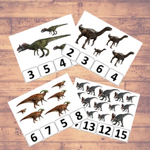 Counting Dinosaurs - Clip Counting Cards | Math | Montessori ...