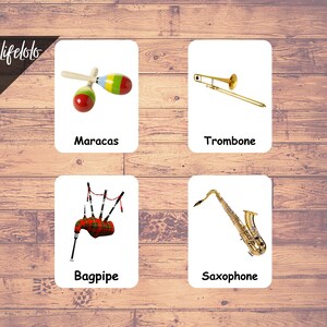 Musical Instruments (30 Cards) - Flashcards | Montessori ...